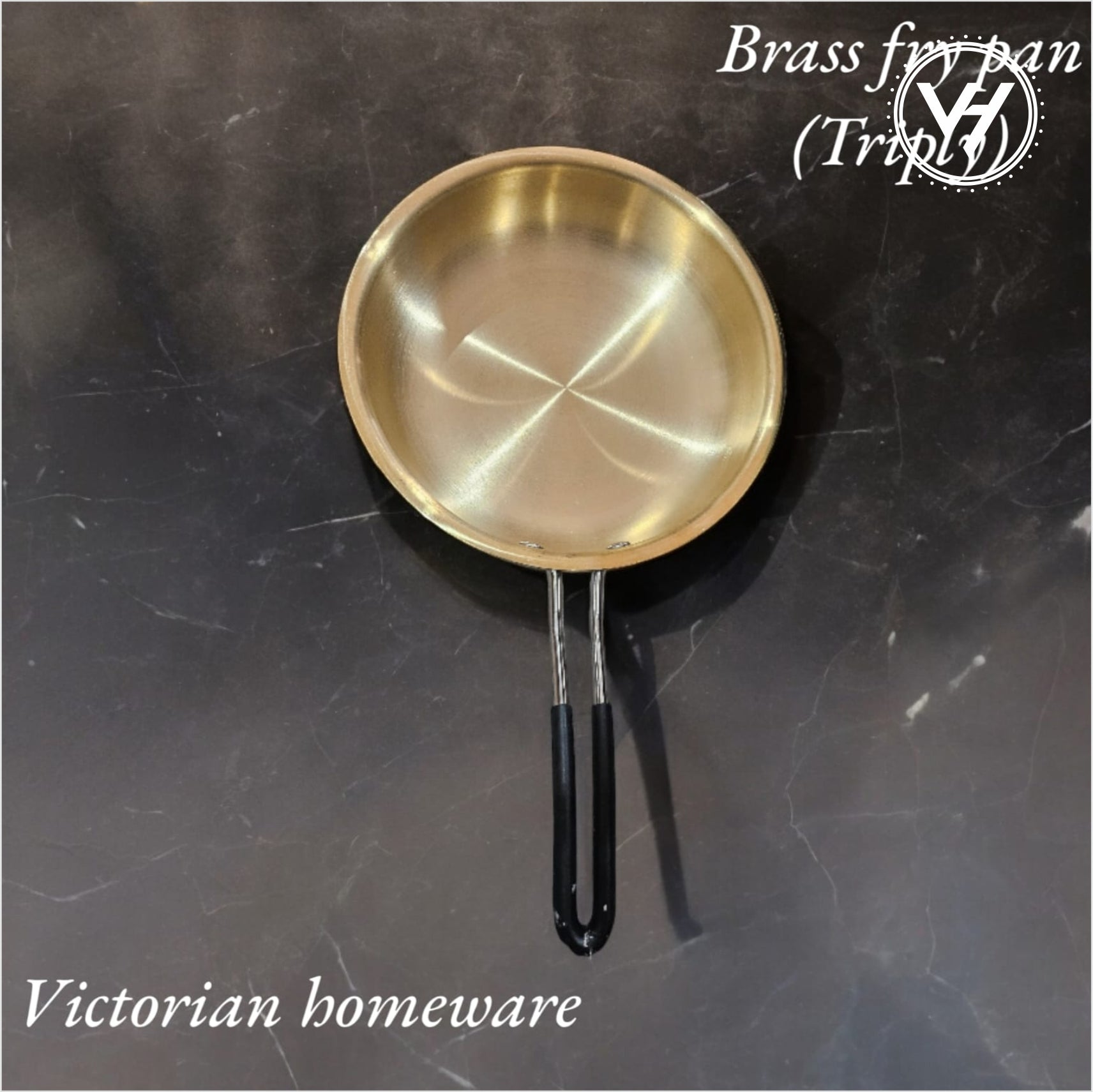 Brass Fry Pan (Triply) with lid 24cm with lid – VICTORIAN HOMEWARE